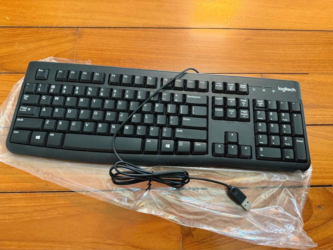 Logitech K120 wired keyboard, USB plug and play, full size, Computers ...