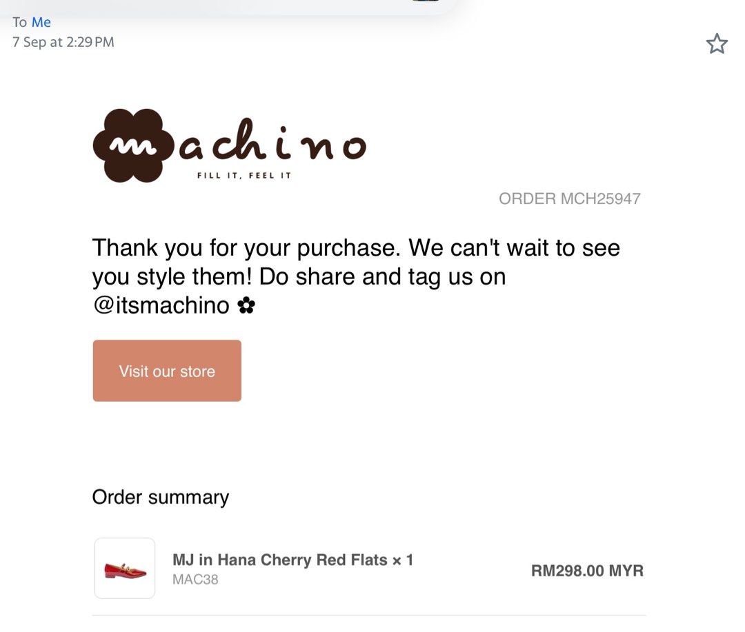 Machino MJ in Hana Cherry Red Flats Mary Jane, Women's Fashion ...