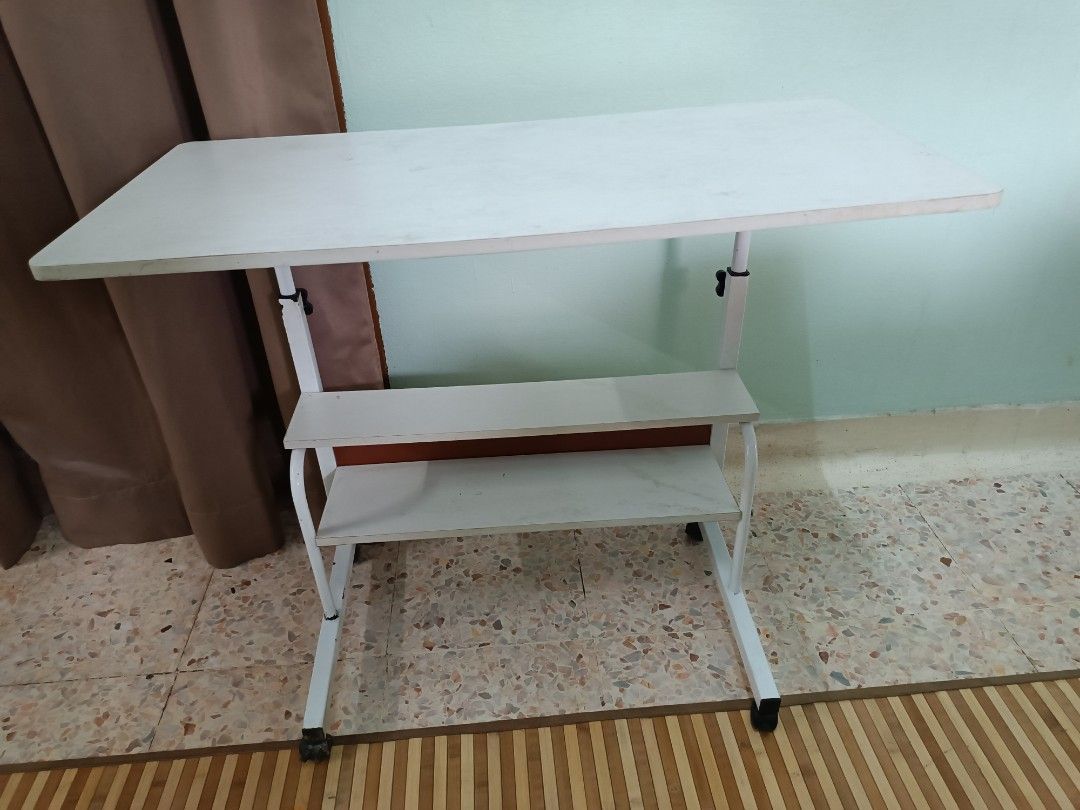 Meja belajar / adjustable table/ meja beroda / study desk, Furniture ...
