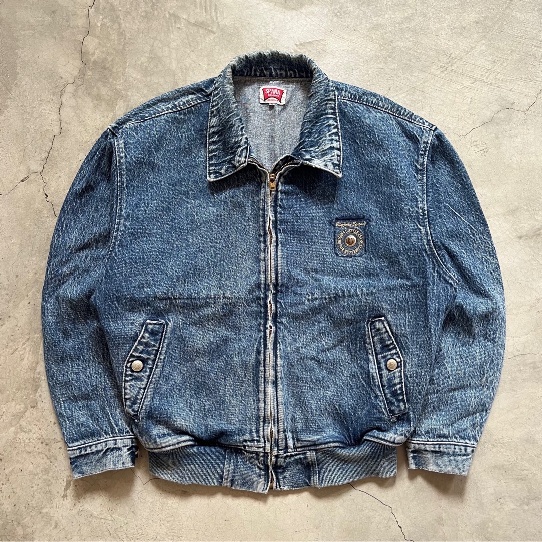 Men's Vintage Detroit Denim Jacket | Stone Washed Denim Jacket | Men's ...