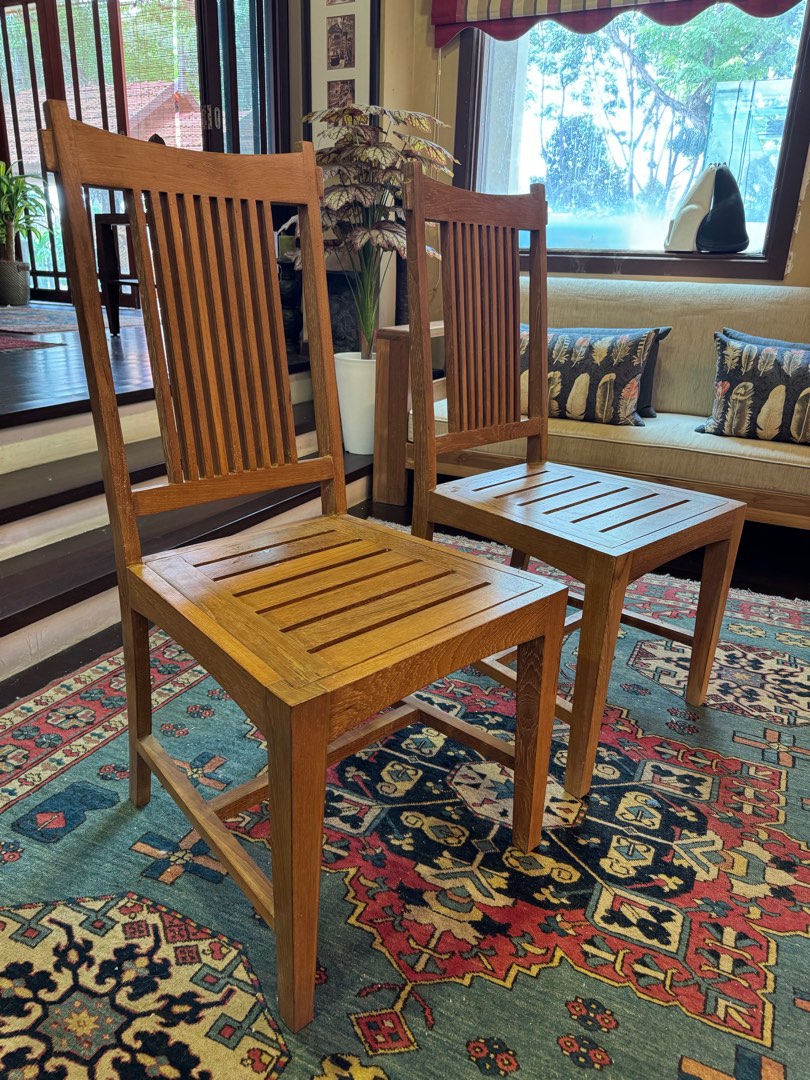 Moving Out: Teak dining chair in lime wash finish, Furniture & Home ...