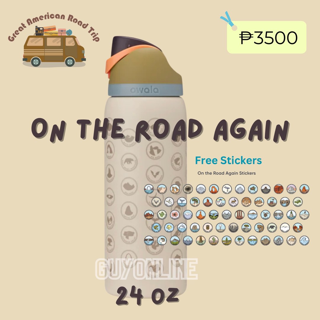 Original Owala Freesip 32oz On The Road Again, Furniture & Home Living, Kitchenware & Tableware ...