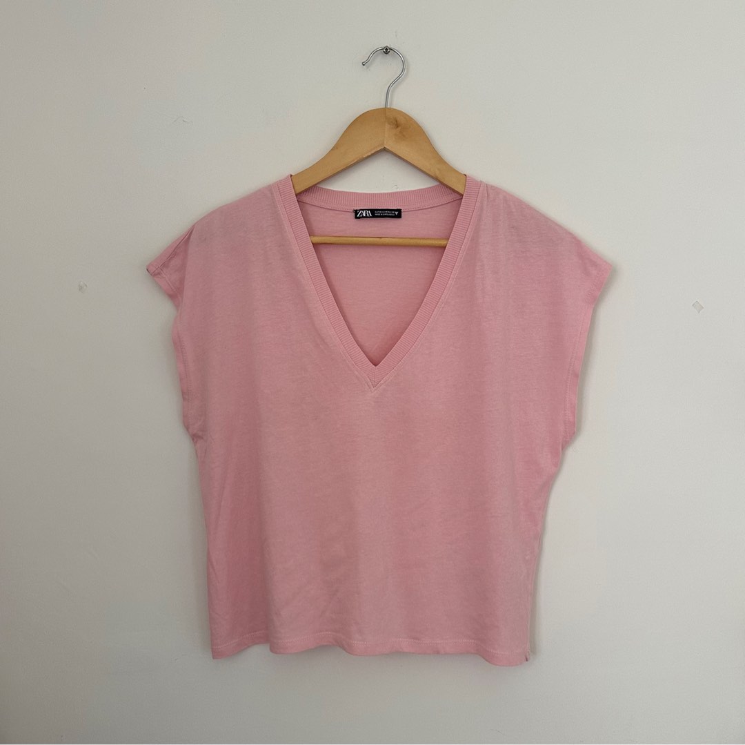Original Zara Pink Top, Women's Fashion, Tops, Shirts on Carousell