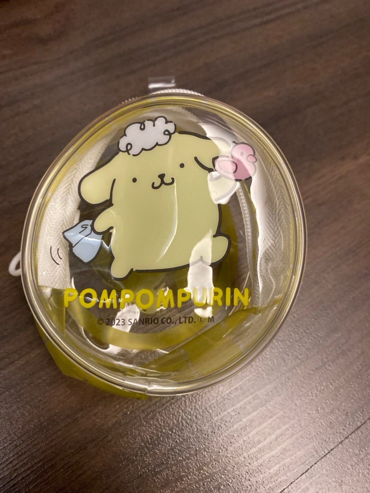 Pompompurin round clear pouch (2023), Women's Fashion, Bags & Wallets, Purses & Pouches on Carousell