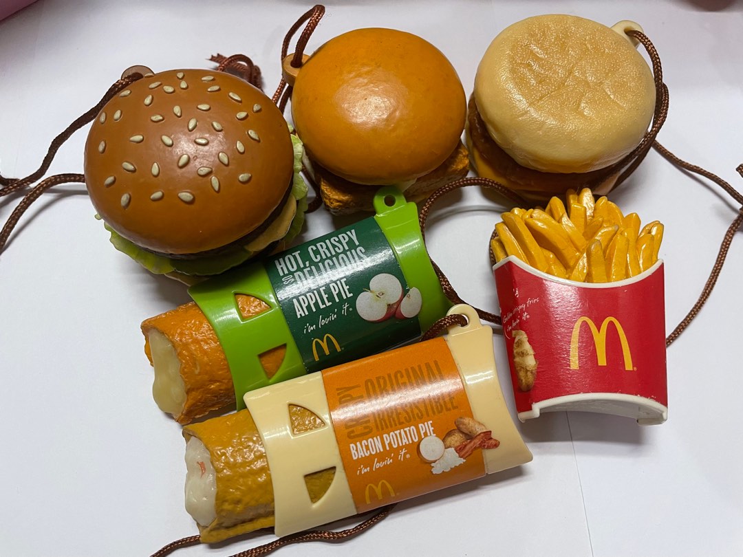 Rare 2008 mcdo collectibles mini food charms / trinkets anik anik ...