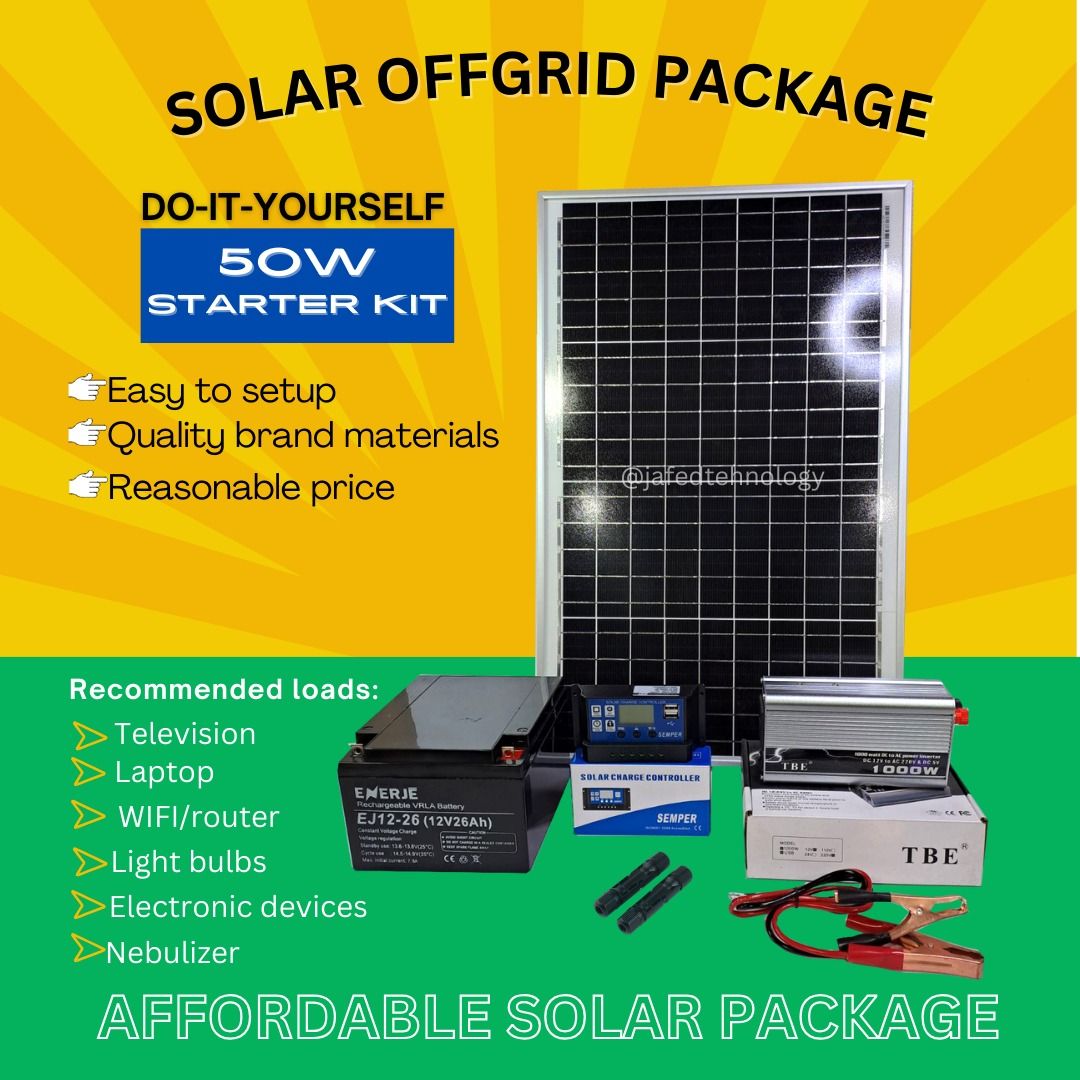 SOLAR OFFGRID PACKAGE POWER GENERATOR POWER INVERTER CONTROLLER DIY EASY TO INSTALL STARTER KIT ...