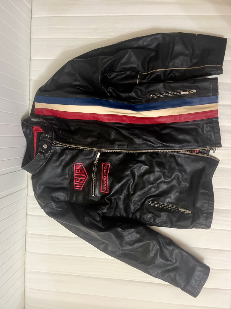 Tag heuer gulf leather jacket, Men's Fashion, Activewear on Carousell