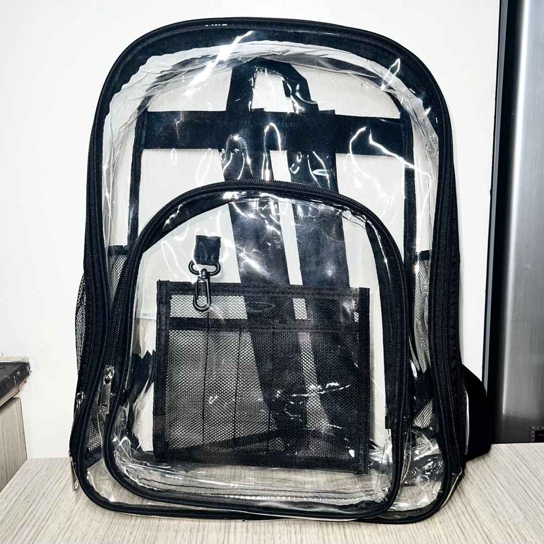 Transparent Clear Backpack Bag (Opens Full), Women's Fashion, Bags ...