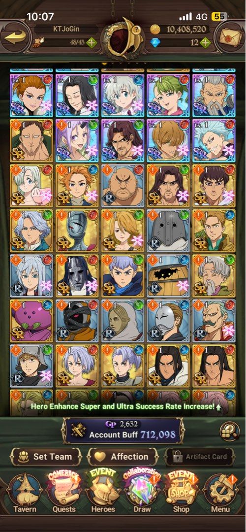 7ds Seven Deadly Sins Grand Cross Game global account, Video Gaming ...