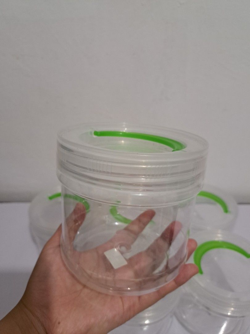 6 pcs Balang container tupperware transparent round shape kuih raya ...