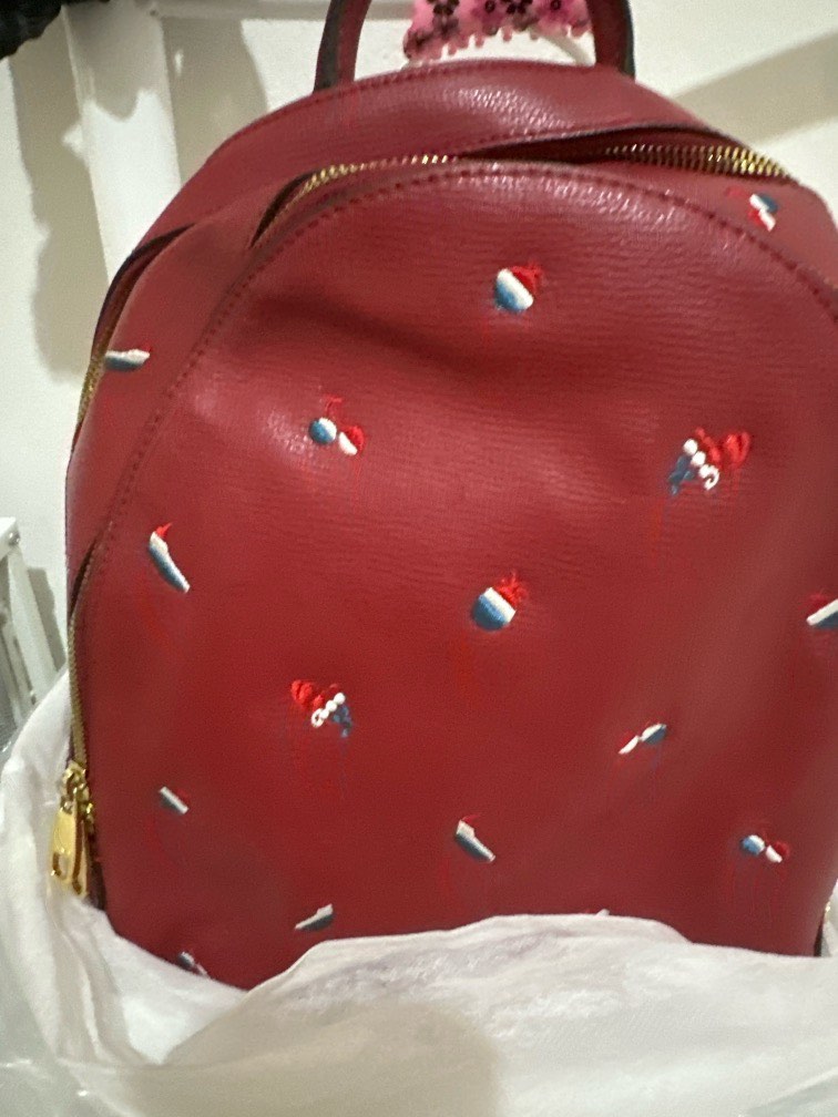 Bonia cherry red backpack, Women's Fashion, Bags & Wallets, Backpacks ...