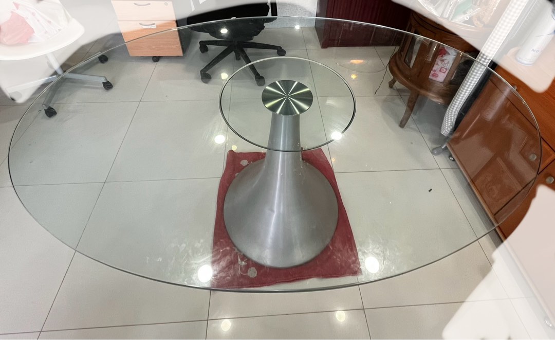Cellini Dining Table with stainless steel leg, Furniture & Home Living ...