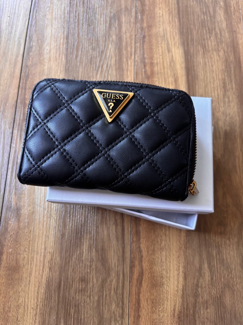 Original GUESS Quilted Black Leather Wallet with Original Packaging ...
