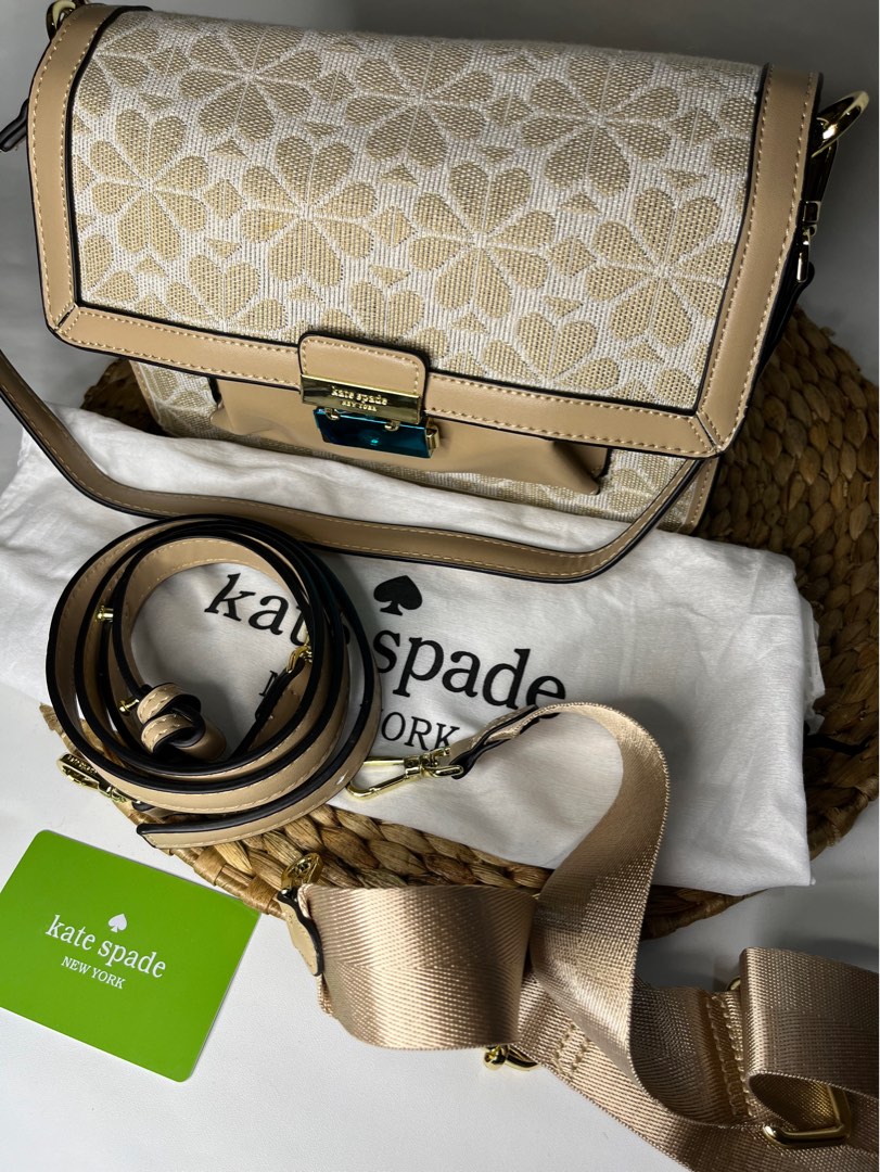 Kat* Spade Shoulder and Sling Bag in Monogram Khaki (bukan ORI), Barang ...