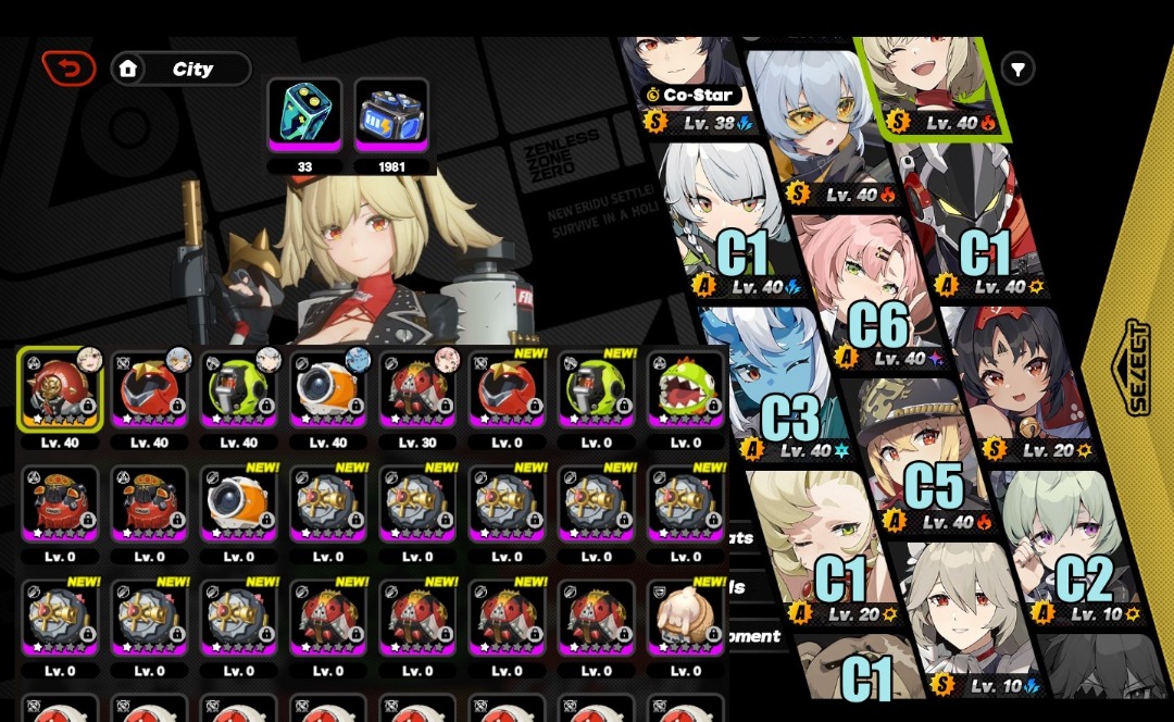 LVL-39 Burnice with Sig. W Engine, Soldier 11, Nekomata,Rina Zenless ...