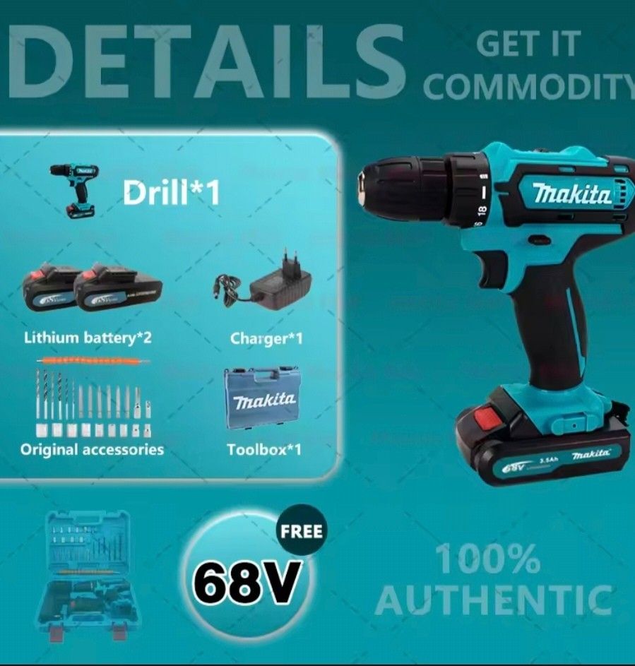 Makita 68v Cordless electric impact Drill 3 in 1 with Set 2 battery, Everything Else, Others on ...