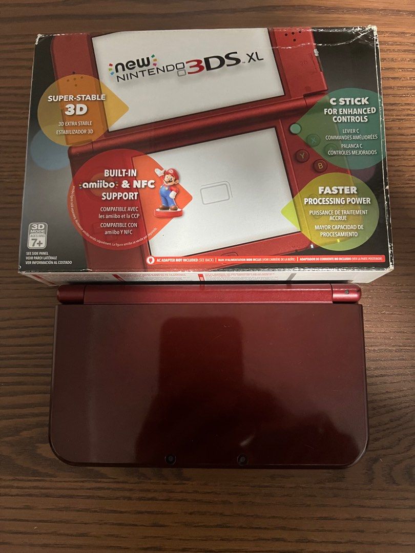 Modded Red New 3DS XL (Complete with box), Video Gaming, Video Game ...
