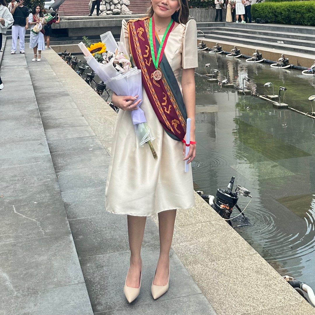 MODERN FILIPINIANA DRESS - KULTURA FILIPINO Beige / Nude Graduation ...