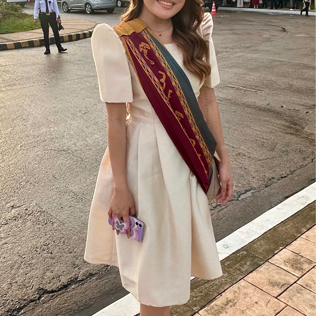 MODERN FILIPINIANA DRESS - KULTURA FILIPINO Beige / Nude Graduation ...