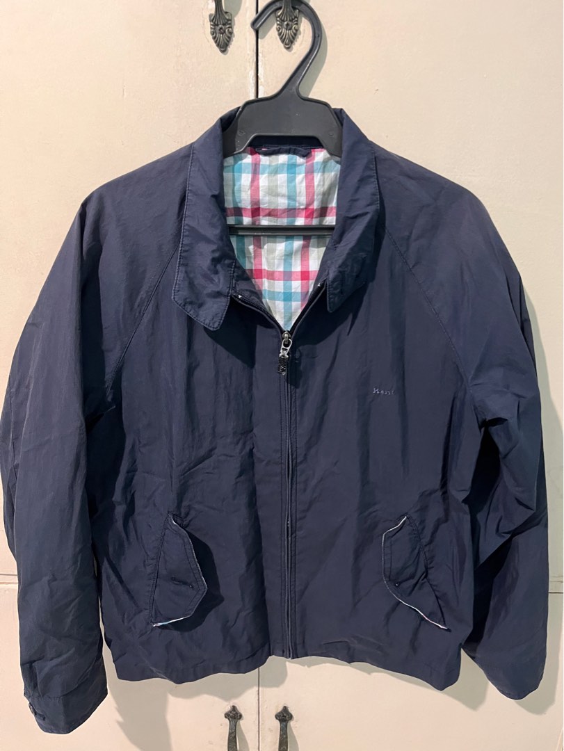 Navy Blue Windbreaker Type Jacket, Women's Fashion, Coats, Jackets and ...