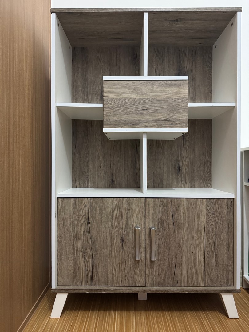 NICE II OPEN SHELF DISPLAY RACK WITH 2 DOORS, Furniture & Home Living ...