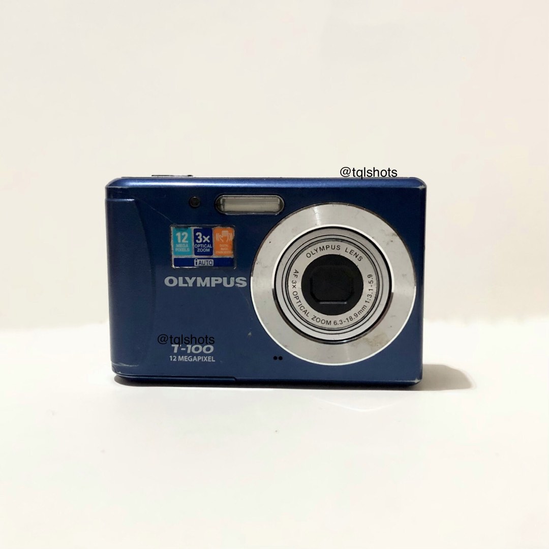 OLYMPUS T100 BLUE Digital Camera, Photography, Cameras on Carousell