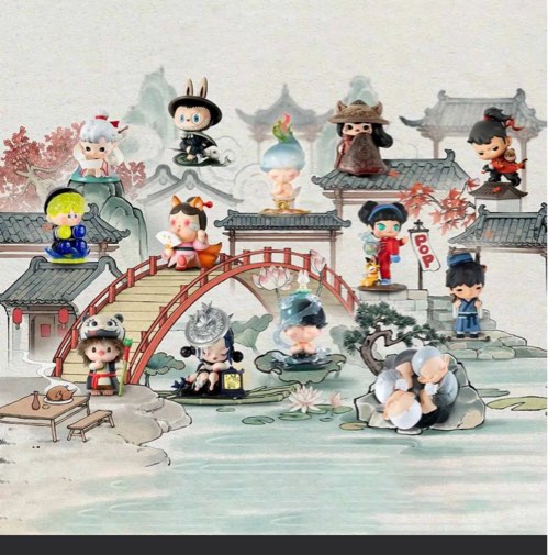 Popmart 14th Anniversary free acrylic labubu Molly full complete set ...