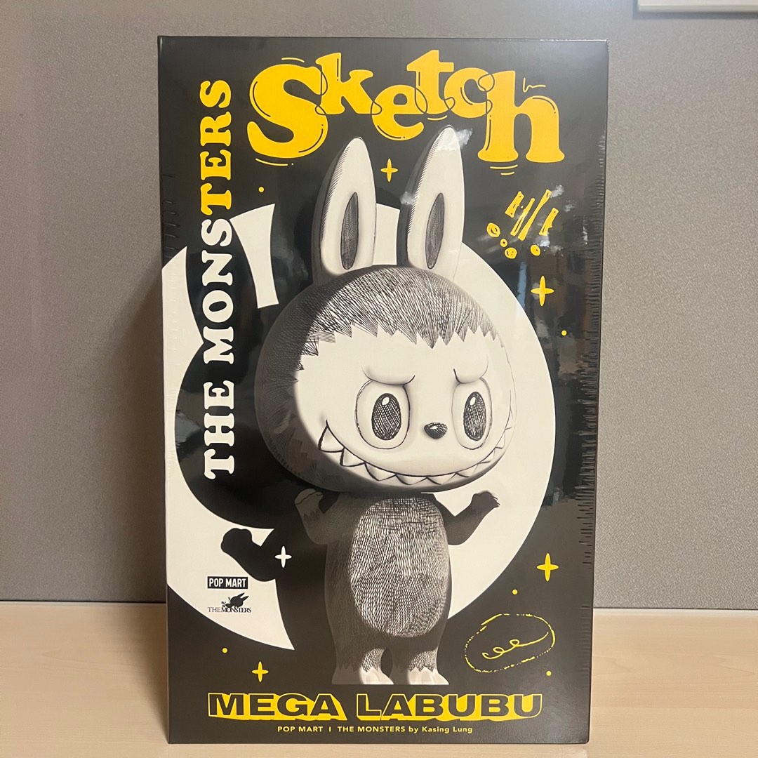 Popmart Pop Mart Labubu Sketch 素描 400 400% Mega The Monsters, 興趣及遊戲, 玩具 ...