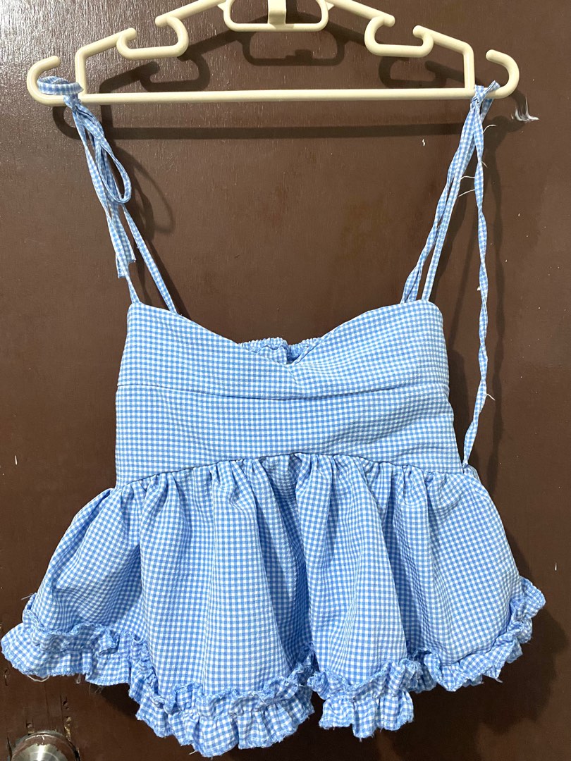 Ruffled Sando Top, Women's Fashion, Tops, Sleeveless on Carousell