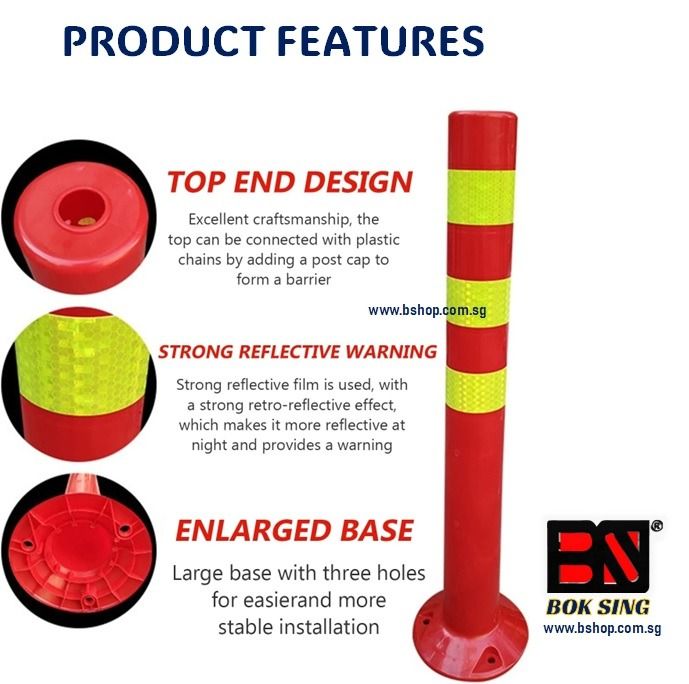 SAFETY REFLECTIVE TRAFFIC POLE WITH MAGNET/ ROAD SAFETY POLE / SAFETY ...