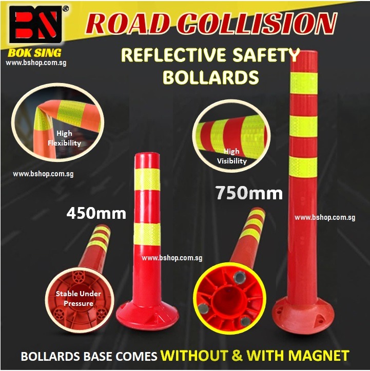 SAFETY REFLECTIVE TRAFFIC POLE WITH MAGNET/ ROAD SAFETY POLE / SAFETY ...