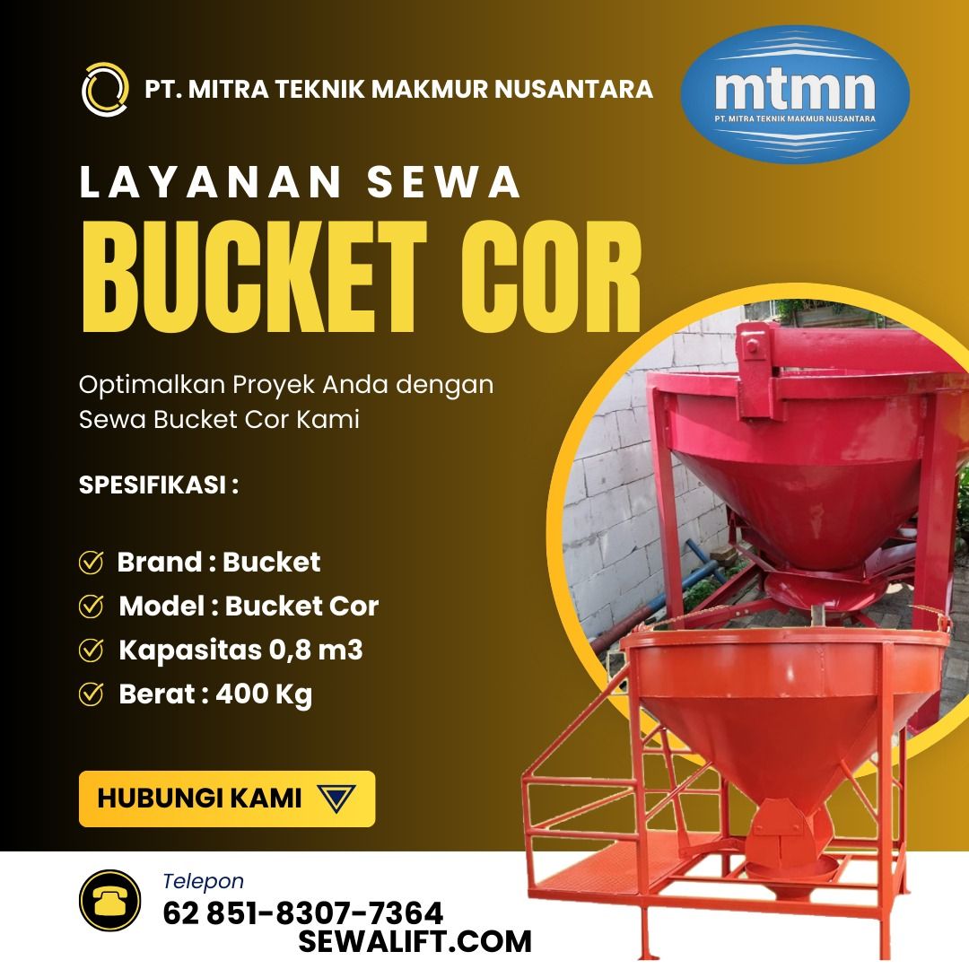 Sewa Bucket cor kapasitas besar, cocok untuk proyek skala besar ...