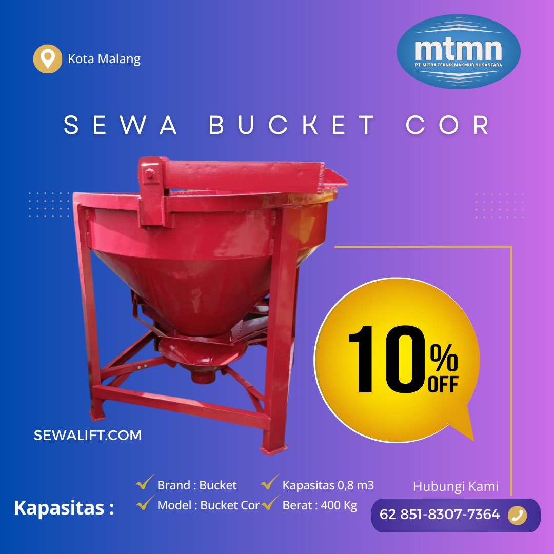 Sewa Bucket cor kapasitas besar, cocok untuk proyek skala besar ...