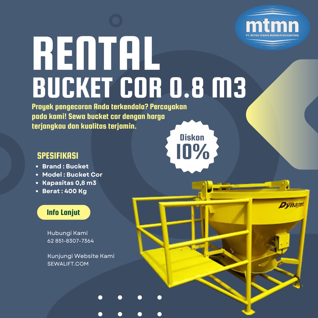 Sewa Bucket cor kapasitas besar, cocok untuk proyek skala besar Kota ...
