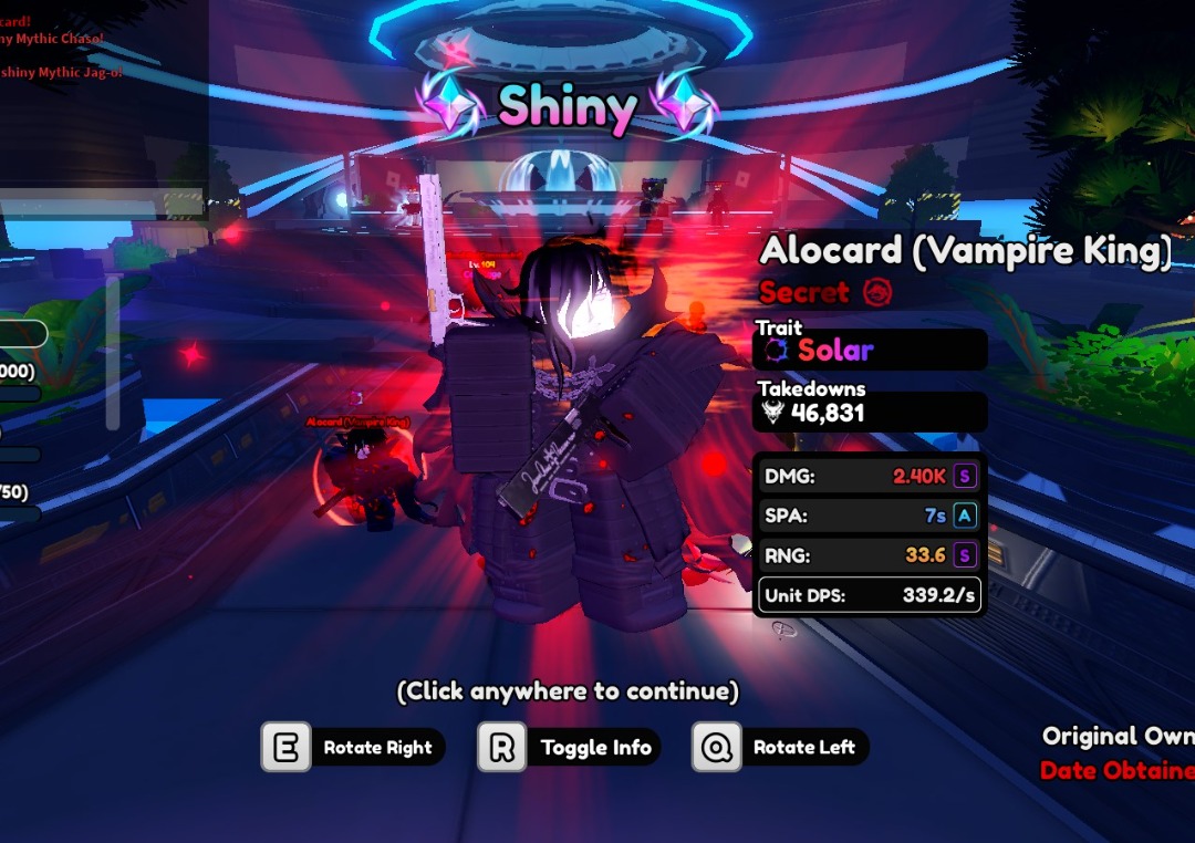 Shiny Alucard Solar + other mythics | Anime Vanguards, Video Gaming ...