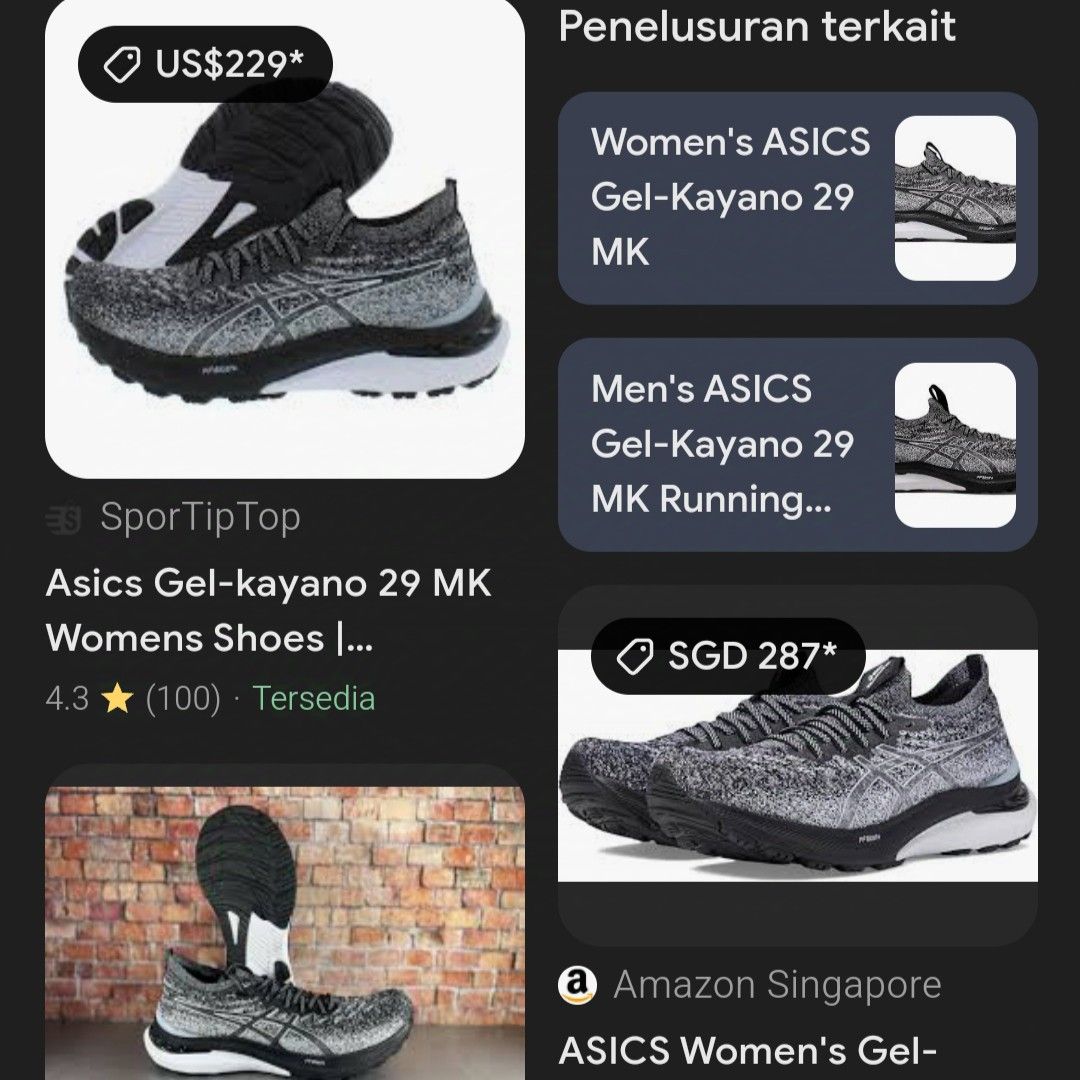 SIZE 40,5 INSOLE 25,5 CM SEPATU SECOND ASICS GEL KAYANO 29 MADE IN ...