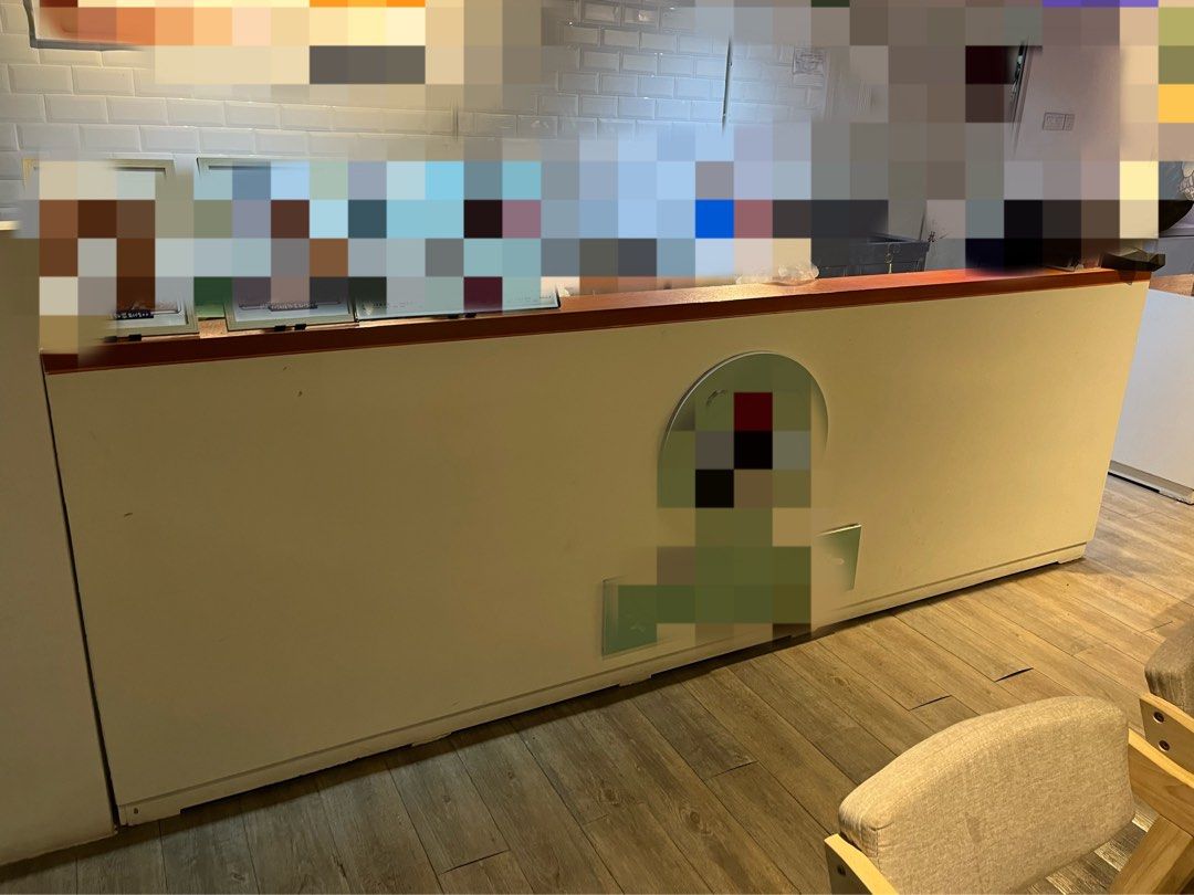 Solid Wood Table Cabinet Cashier 270cm, Furniture & Home Living ...