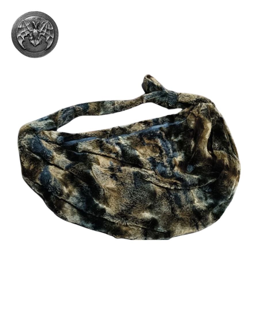 SUPER RARE!! Tanuki (Japanese Racoon) Fur - Hobo Bag - Crossbody Bag ...