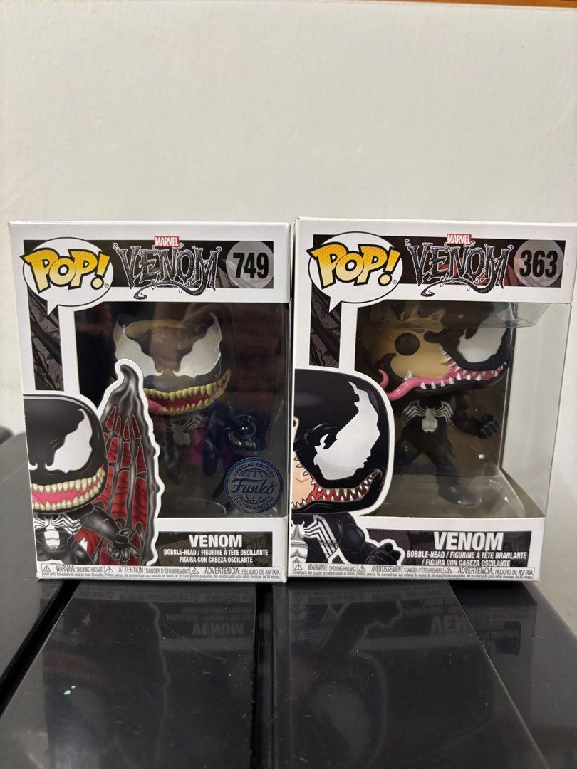 Venom Funko Pops - Venom with wings #749 & Venom #363, Hobbies & Toys ...