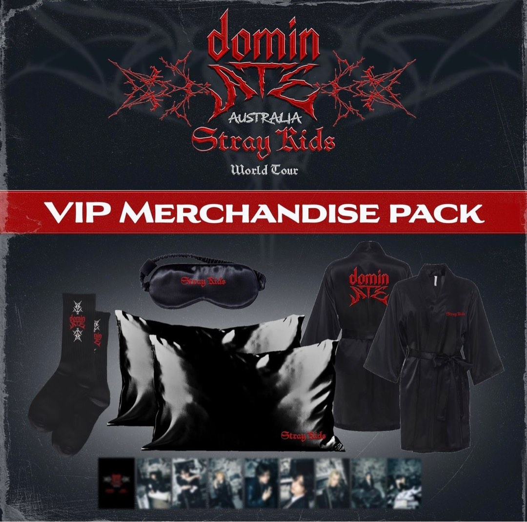 VIP MERCHANDISE PACK STRAY KIDS SKZ DOMINATE WORLD TOUR AUSTRALIA ...