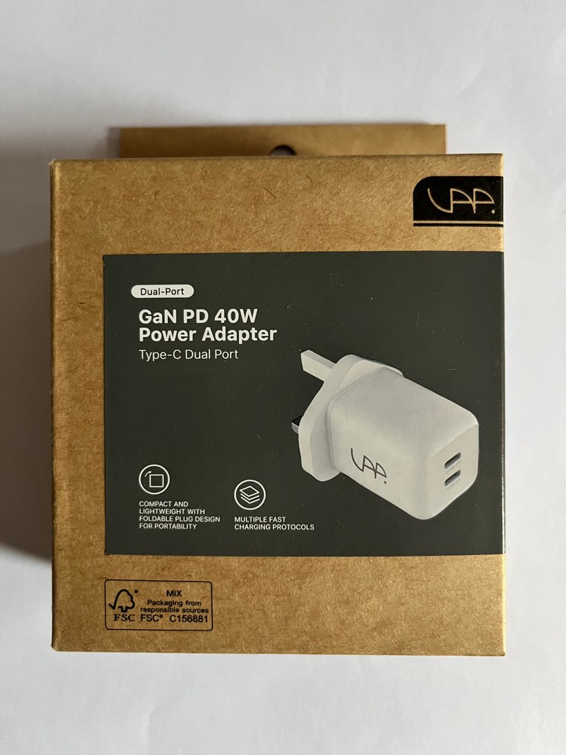 [放] 全新 VAP｜40W GaN 快速充電器 (雙USB-C), 手提電話, 電話及其他裝置配件, 充電器及電線 - Carousell
