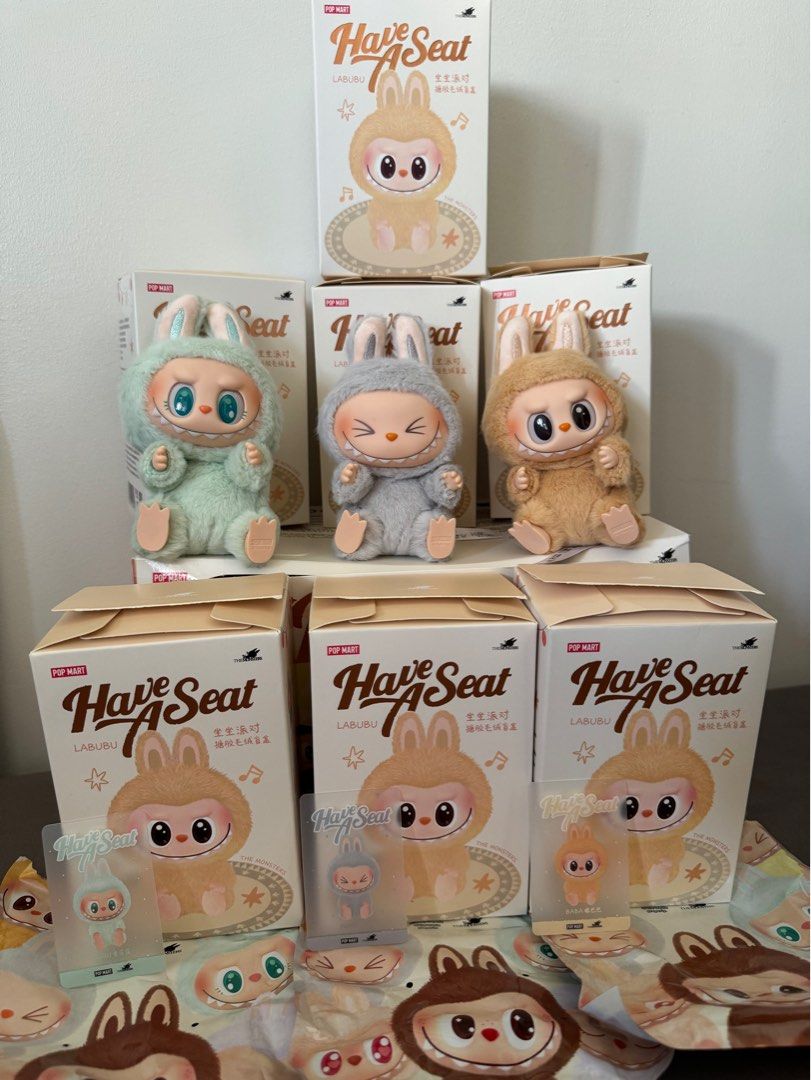 Authentic Pop Mart Labubu V2 Have A Seat 3 Pcs FIRM Price, Hobbies ...