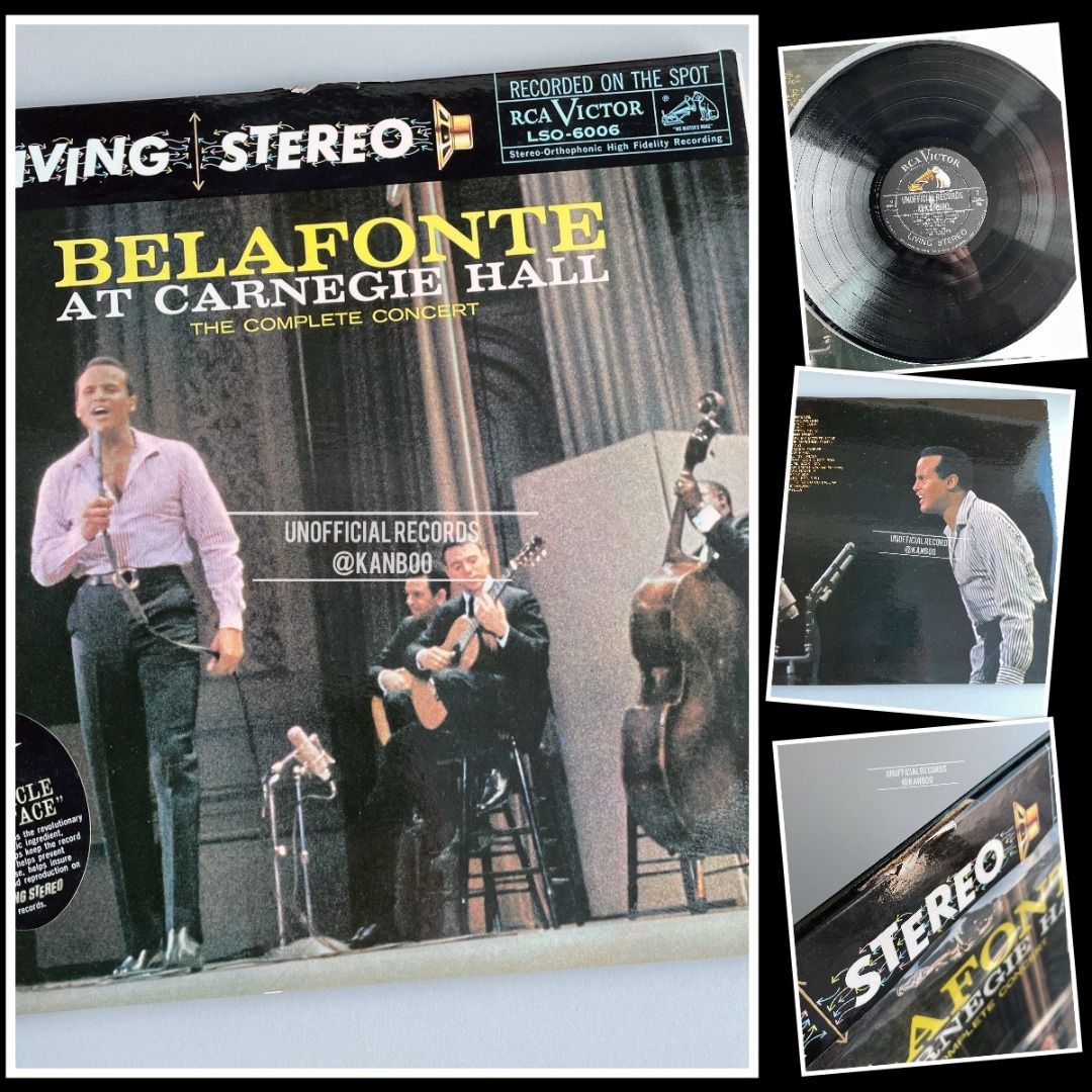 《Belafonte At Carnegie Hall》 Harry Belafonte - LSO 6006 【頭版】6S/5S/6S/9S - 1959 US LP 黑膠唱片【VG+ ...