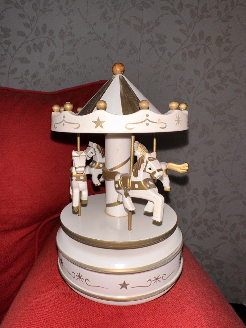 NEW carousel rotating plays music Christmas decor minimalist nursery ...