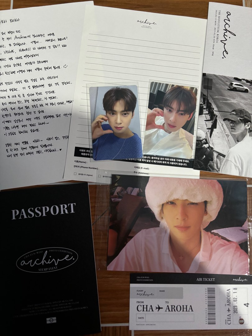 CHA EUN WOO ARCHIVE EXHIBITION ENTRY SET AND PC, Hobbies & Toys, Memorabilia & Collectibles, K ...