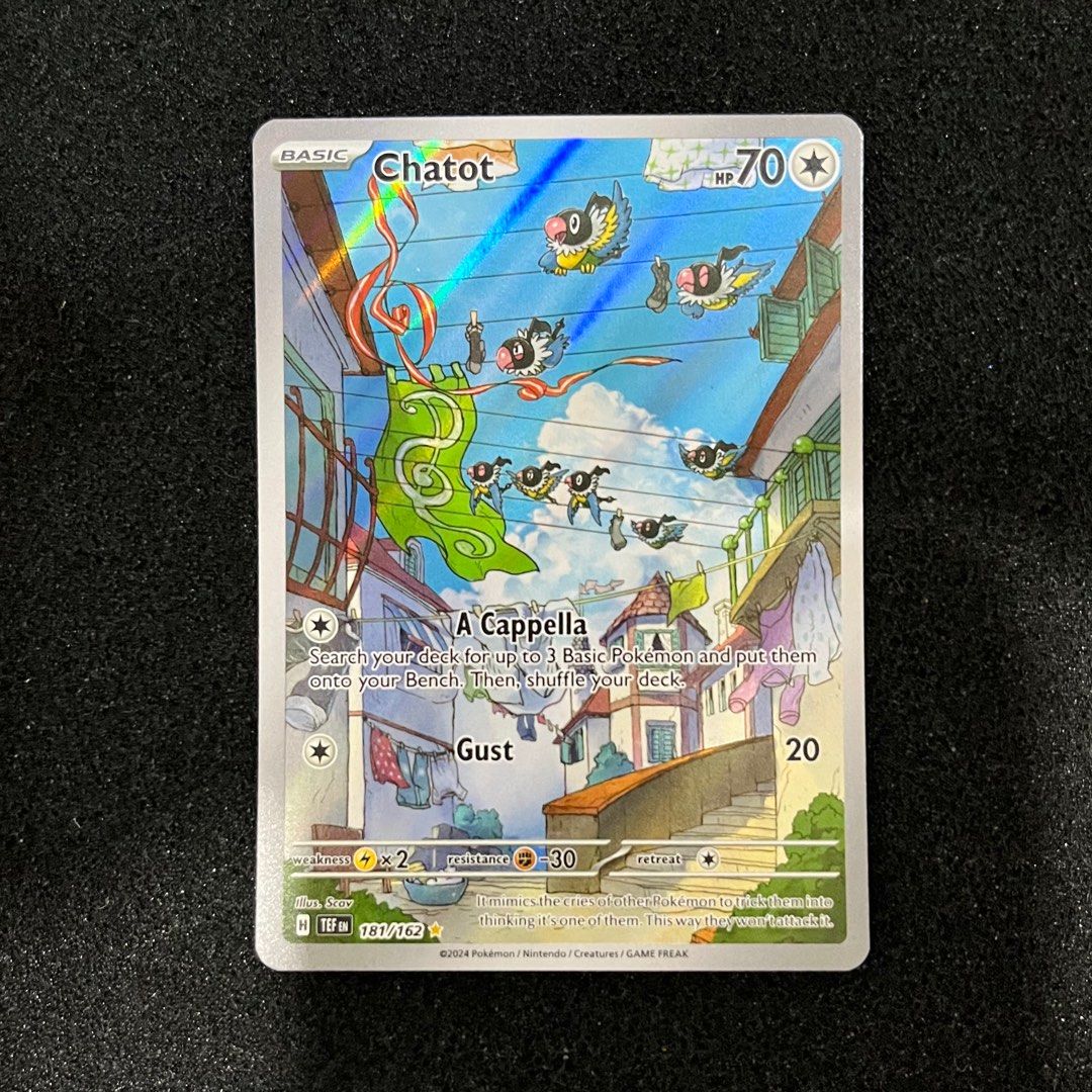Chatot IR Illustration Rare Temporal Forces Pokemon Card, Hobbies ...