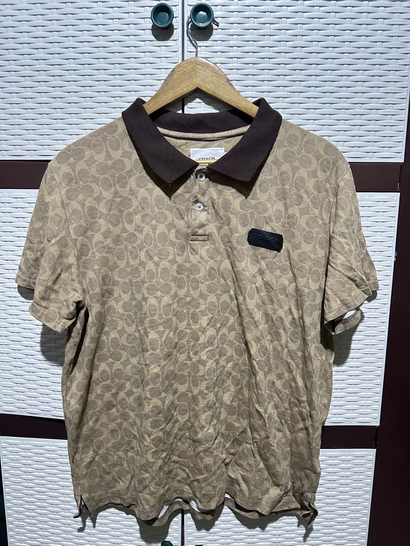 Coach Polo Shirt Monogram, Men's Fashion, Tops & Sets, Tshirts & Polo ...