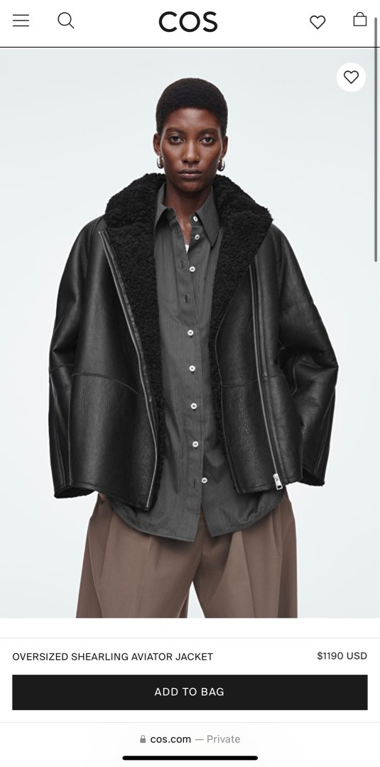 COS leather shearling coat, Women's Fashion, Coats, Jackets and ...