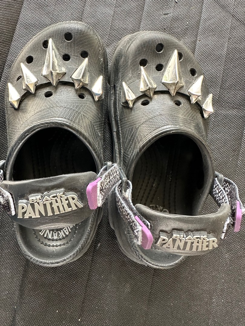 Crocs black panther edition, Babies & Kids, Babies & Kids Fashion on ...