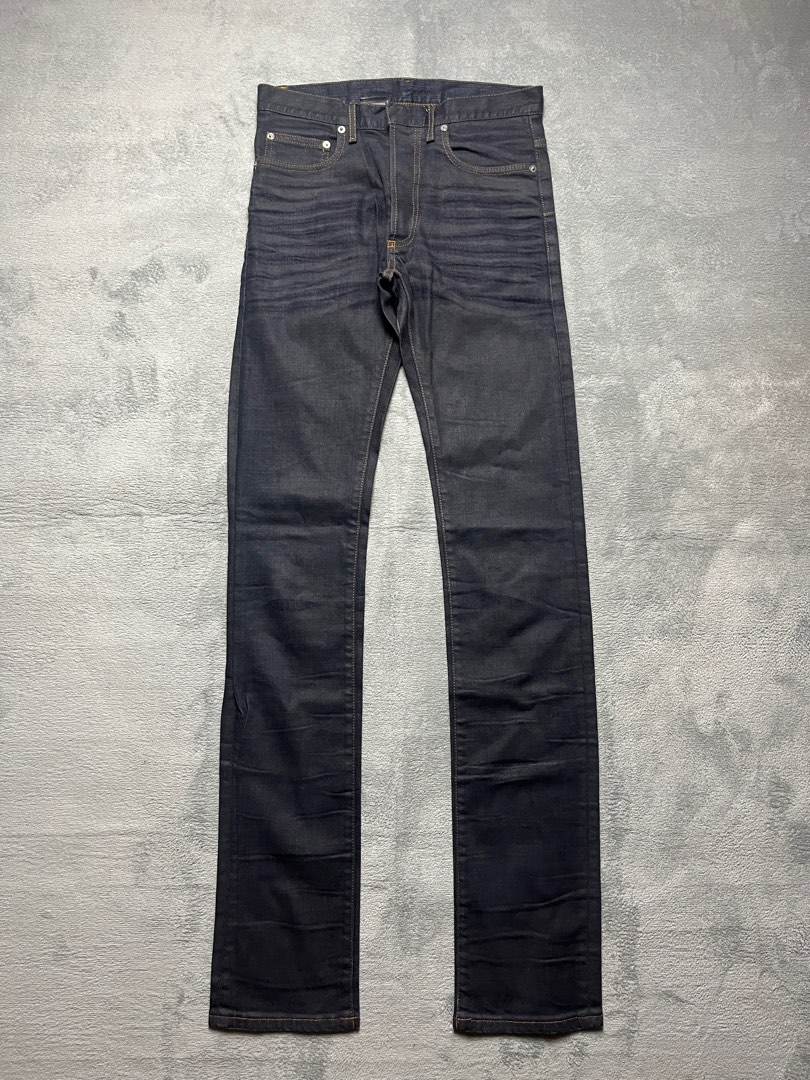 DIOR HEDI SLIMANE SLIM FIT WAXED DENIM DARK BLUE, Men's Fashion ...